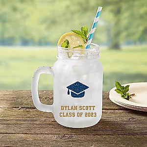Personalization Universe Personalized Graduation Cap Mason Jar Glass