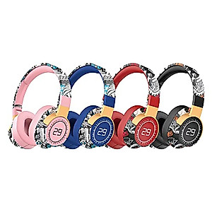 CBSOHDE Bluetooth Headphones Over The Ear, Wired/Wireless Headphones with Microphone-Soft Ear Cushions, Hi-Fi Stereo Sound Foldable Bluetooth Headphones for Kids Adults, Pad Laptop PC (Red)