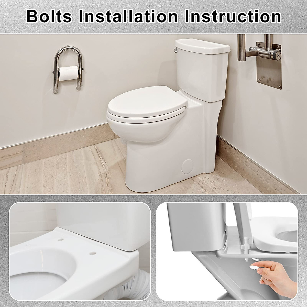 Toilet Seat Screws Replacement Universal White Plastic Toilet Seat Bolts and Nuts Toilet Seat Hinge Bolt Screws Parts Replacement Kit Toilet Lid Screws Hardware