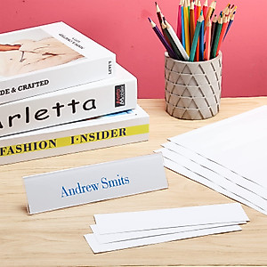 Yexiya Perforated Paper Nameplate Inserts Printable Name Plate Inserts Print or Write Paper Inserts Blank Paper Name Badge Inserts for Business Meetings Corporate Events(30 Pack,8 x 2 Inch)
