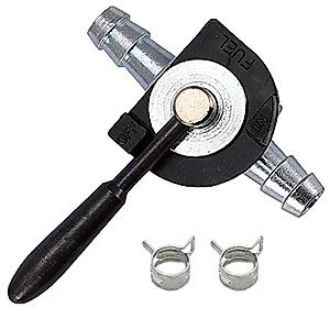 1/4" Inline Fuel Shut Off Valve for Gas Diesel Petrol Replacement for Scag 48568 Oregon 07-403 (1 valve, 1 fuel line, 2 clamp), by NAKAO