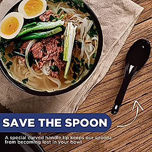 ANNIE'S KITCHEN Japanese Ramen Bowl Set Naruto Ramen Bowl with Chopsticks- Melamine Dinnerware Set. 33oz Ramen Noodle Bowls, Asian Soup Spoon, Japanese Chopsticks, Stands. 8 Piece Set for 2