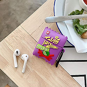NQ Airpod Case, Cute 3D Funny Takis Potato Chips Cartoon Soft Silicone Cover, Kawaii Cool Keychain Design Skin, for Girls Children and Boys Airpod Case (KANSDF2 Takis Potato Chips)