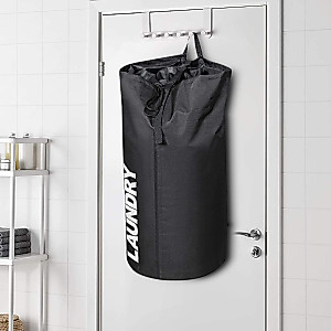 Chrislley 106L Extra Large Laundry Hamper with Drawstring Dorm Room Backpack Laundry Bag Collapsible Laundry Basket for College Students Travel Day Trip（Black）