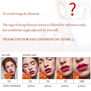 LEEOX Vanity Mirror Folding Mirror Travel Make up Mirror Retro Dresser Magnifying Makeup Mirror Tabletop Vanity Mirror Personal Cosmetic Mirror Pedestal Makeup Mirror Double Mirror Round