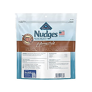 Blue Buffalo Nudges Homestyle Natural Dog Treats, Chicken and Bacon, 16oz Bag