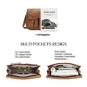 KouLi Buir Crossbody Bags for Women PU Leather Purse Womens Purses and Handbags Over The Shoulder Satchel Bag (Brown)