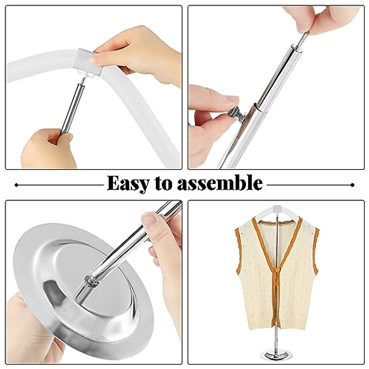 Amyhill Flexible Shoulder Stand Adult Adjustable T Shirt Display for Vendors Black Metal Clothes Hanger Rack Portable Hanging Clothing Display for Drying Iron Steaming Garment Coat Holder (2 Pieces)
