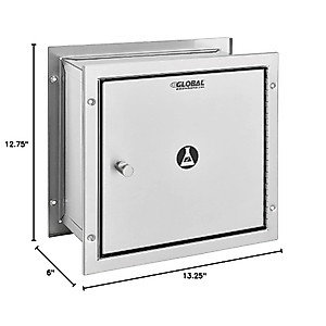 Pass Through Specimen Cabinet, Stainless Steel, 13-1/4"W x 6"D x 12-3/4"H