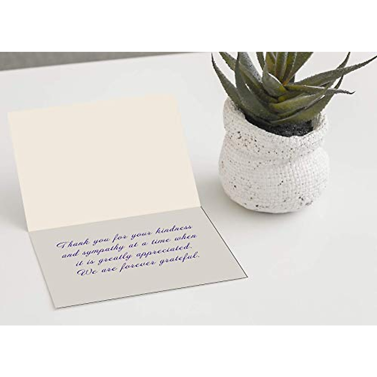 Funeral Thank You Cards - Sympathy Bereavement Thank You Cards With Envelopes - Message Inside (25, Purple Orchid)