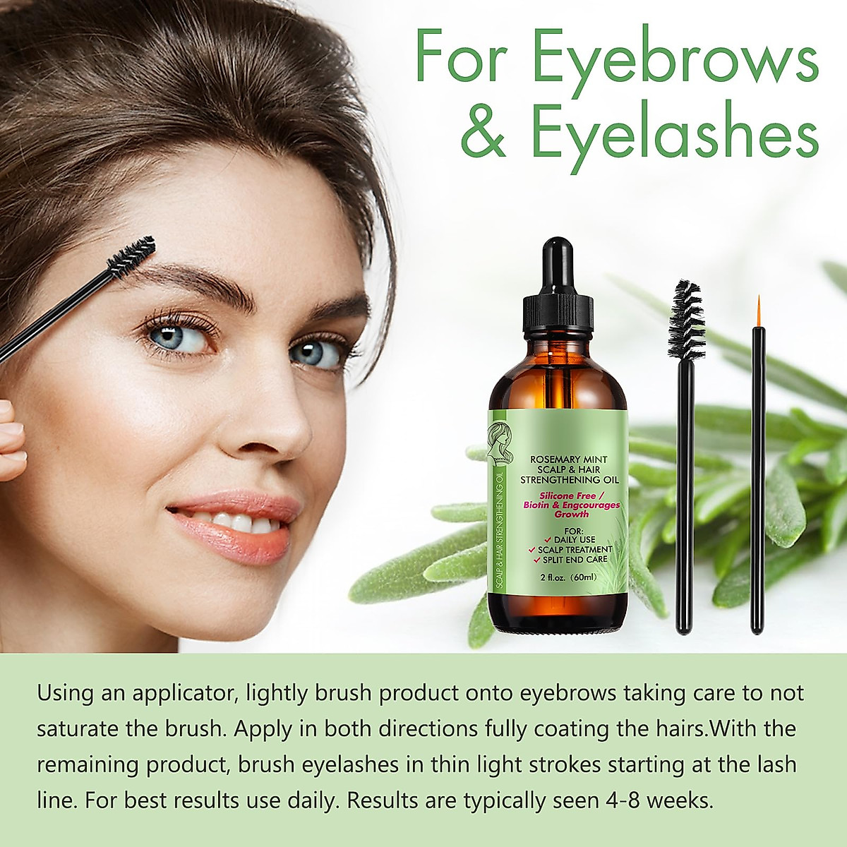 Rosemary Essential Oil (2 fl oz),Rosemary Oil for Hair Growth & Skin Care,Dry Scalp Treatment, Hair Growth Serum for Hair,Organic Hair Oil