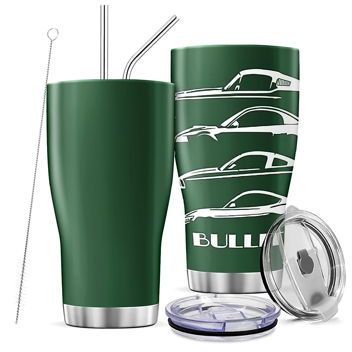 KINGGGGG Tumbler 30 Oz Coffee with Lid and Straw Bullitt Steel Evolution Insulated Stainless