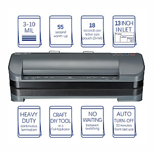 SINCHI 55-Second Warm-up, 13-inch Business Laminating Machine for 3-10 mil Laminating Sheets, 40 inches/Minute high Speed Thermal laminator Machine for Home/Office/School, Hot & Cold Lamination