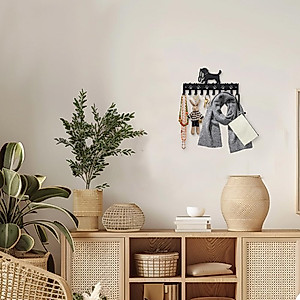 MAYJOYDIY Metal Dog Coat Hooks Wall Mount Dog Leash Coat Rack 9.8×4.7inch 10 Hooks Decorative Dog Paw Black Key Hooks Key Holder for Wall Dog Lover Gift Hanging Coats Hats Towels Bags