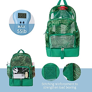 GreenTaya Women Beach Backpack Mesh Bookbag Lightweight Casual Backpack for Work Travel