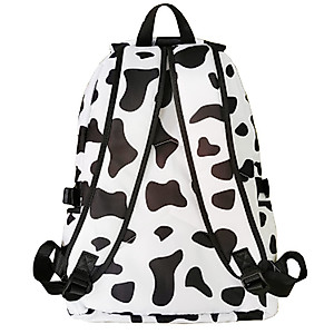 Larswon Cow Print Backpack Kawaii Backpack Cute Bag Slim Backpack Travel Rucksack School Backpack Large 13" 14" Laptop Backpack
