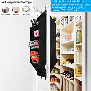Yteseery 2 Pack Door Shoe Rack with Large Deep Pockets, Hanging Shoe Organizer for Narrow Door, Over The Door Shoe Organizer for Dorm, Door,Closet Door RV, Black