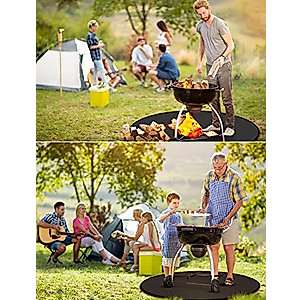 yamagahome Large Under Grill Mat & Fire Pit Mat 39", Round Grill Mats for Outdoor Grill Deck Protector, Fireproof Mat for Under Fire Pit, Double-Sided Fireproof BBQ Grill Mat, Oil-Proof & Waterproof