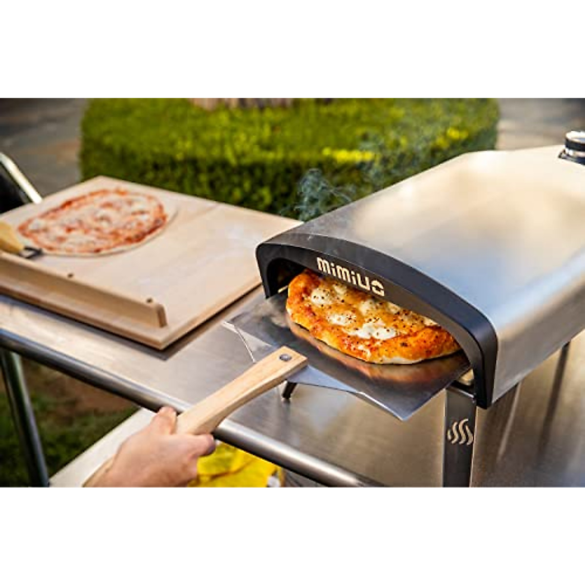 Mimiuo Outdoor Gas Pizza Ovens Portable Stainless Steel Gas Pizza Grilling Stove with 13" Pizza Stone & 12 x 14 inch Foldable Pizza Peel - (Classic G-Oven Series)