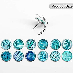 Decorative Push Pins Cute Steel Push Pins for Bulletin Board, Cork Boards or Photos Wall, Maps 84 pcs(Hand Drawn A)