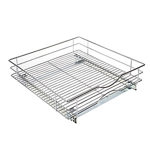 Home Zone Living Pull Out Kitchen Cabinet Organizer with Slide Out Drawer for Space Saving Storage, 20” W x 21” L