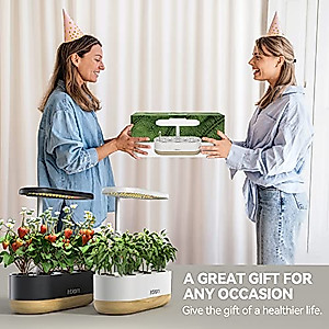 inbloom Hydroponics Growing System 10 Pods, Indoor Herb Garden with LEDs Full-Spectrum Plant Grow Light, Water Shortage Alarm, Automatic Timer, Height Adjustable(7'' to 21''), 4.2L Water Tank, Black