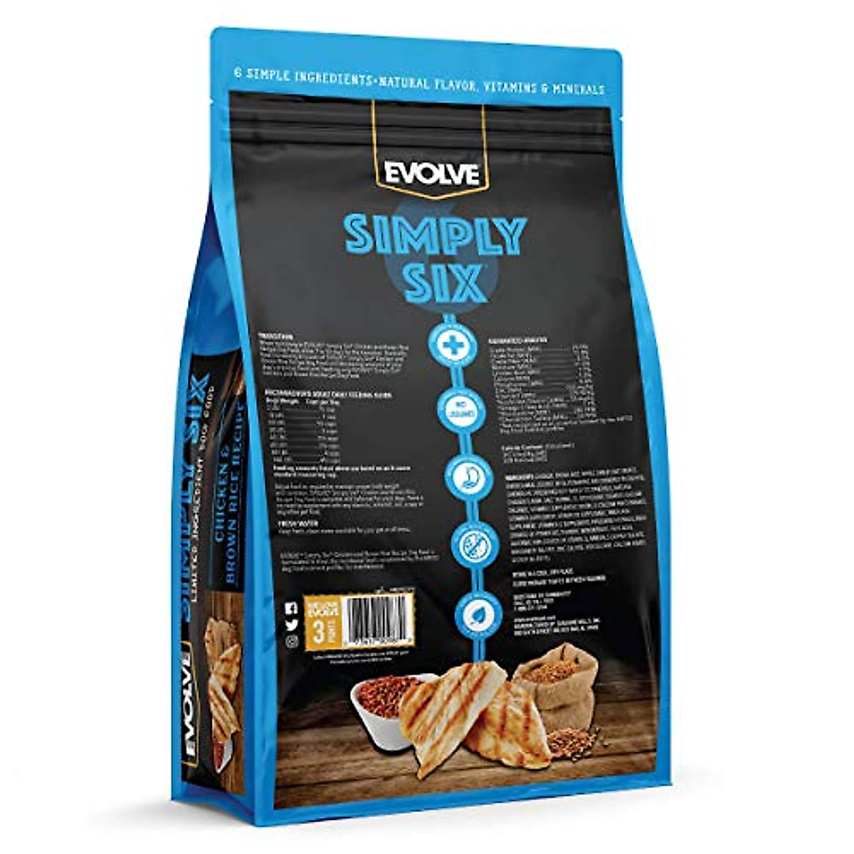 Evolve Pet Food Simply Six Chicken and Brown Rice Recipe Dog Food 4 lb. Bag
