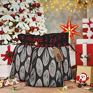 Christmas Gift Bags with Drawstring Burlap Gift Bags Abstract Black Silver Christmas Linen Bags for Xmas Party Candy Bags with Cards Xmas Reusable Wrapping Bags Christmas Linen Treat Bags for Holiday