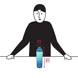 BUILT 24 Ounces Wide Mouth Dualid Double Wall Vacuum Insulated Stainless Steel Bottle with Straw Lid and Chug Lid, Black