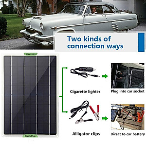 Dongzhur Solar Panel Kit, 10W 12V Monocrystalline Battery Charger & Maintainer with 10A Charge Controller + Extension Cable for RV Marine Boat Off Grid System, 18V DC Output for Portable Cell Phone
