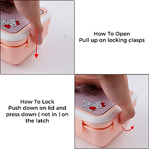 G-Ahora Versatile 2-Compartment Bento Boxes, Lunch Box, Leak-Proof Lunchbox Bento Box with Utensil Set for Dining Out, Work, Picnic