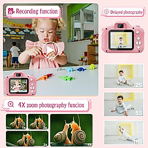 NINE CUBE Kids Camera, Toys Camera for Kids,Christmas Birthday Gifts for Girls Age 3 4 5 6 7, Toddler Camera 3 Year Old, Kids Digital Camera for Girls with 32GB SD Card
