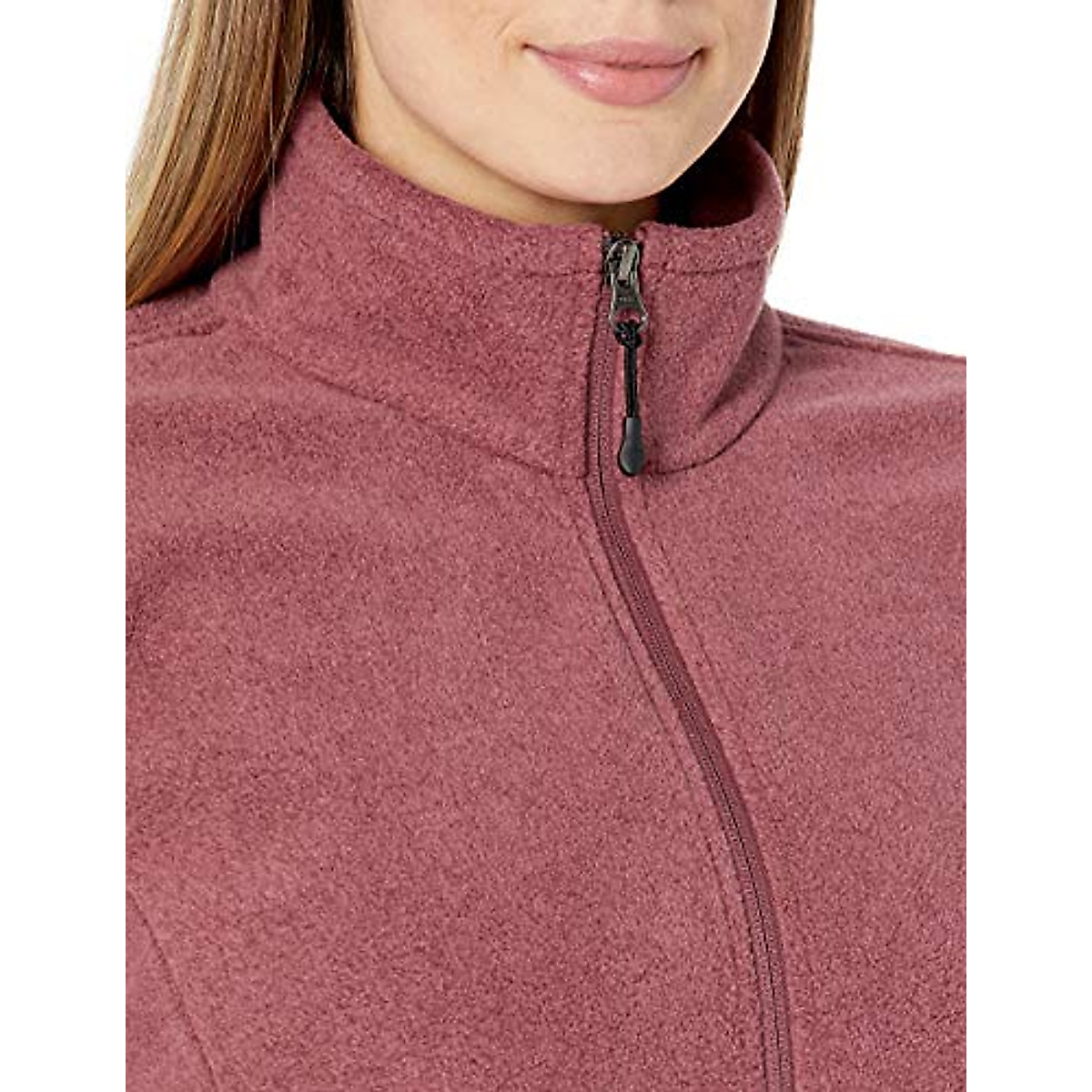 Amazon Essentials Women's Classic-Fit Full-Zip Polar Soft Fleece Jacket (Available in Plus Size), Burgundy Heather, Medium