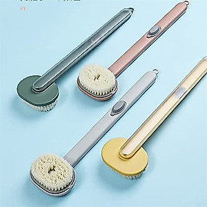 INGVY Dry Brushing Body Brush Multifunctional Detachable Bath Brush Back Body Bath Shower Sponge Scrubber Brushes with Handle Massager Bathroom Brush (Color : Green)