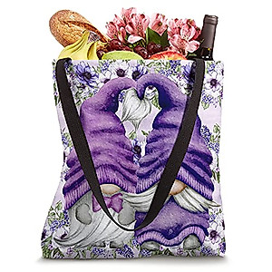 Aesthetic Purple Gnome Lover Design Cute Anemone Pattern Tote Bag