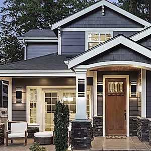 BOXCUPIN Dusk to Dawn Led Outdoor Lighting 2 Pack, 3000K Warm White Exterior Light Fixture, Aluminum Sensor Waterproof Outdoor Lights for House Porch Hallway Patio Garage (BXOWLS6)