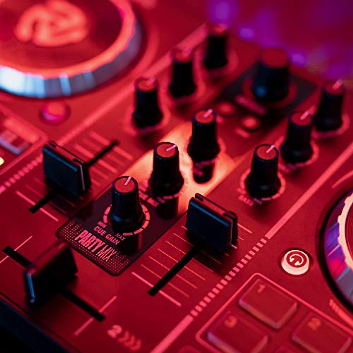 Numark Party Mix - Complete DJ Controller Set for Serato DJ with 2 Decks, Party Lights, Headphone Output, Performance Pads and Crossfader/Mixer