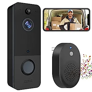 iMounTEK Video Doorbells Wireless Smart Wi-Fi Video Doorbell Security Phone Door Ring Intercom Camera 2-Way Audio Night Vision, Security Door Ring, Motion Detection, IP65 Waterproof Battery Operated