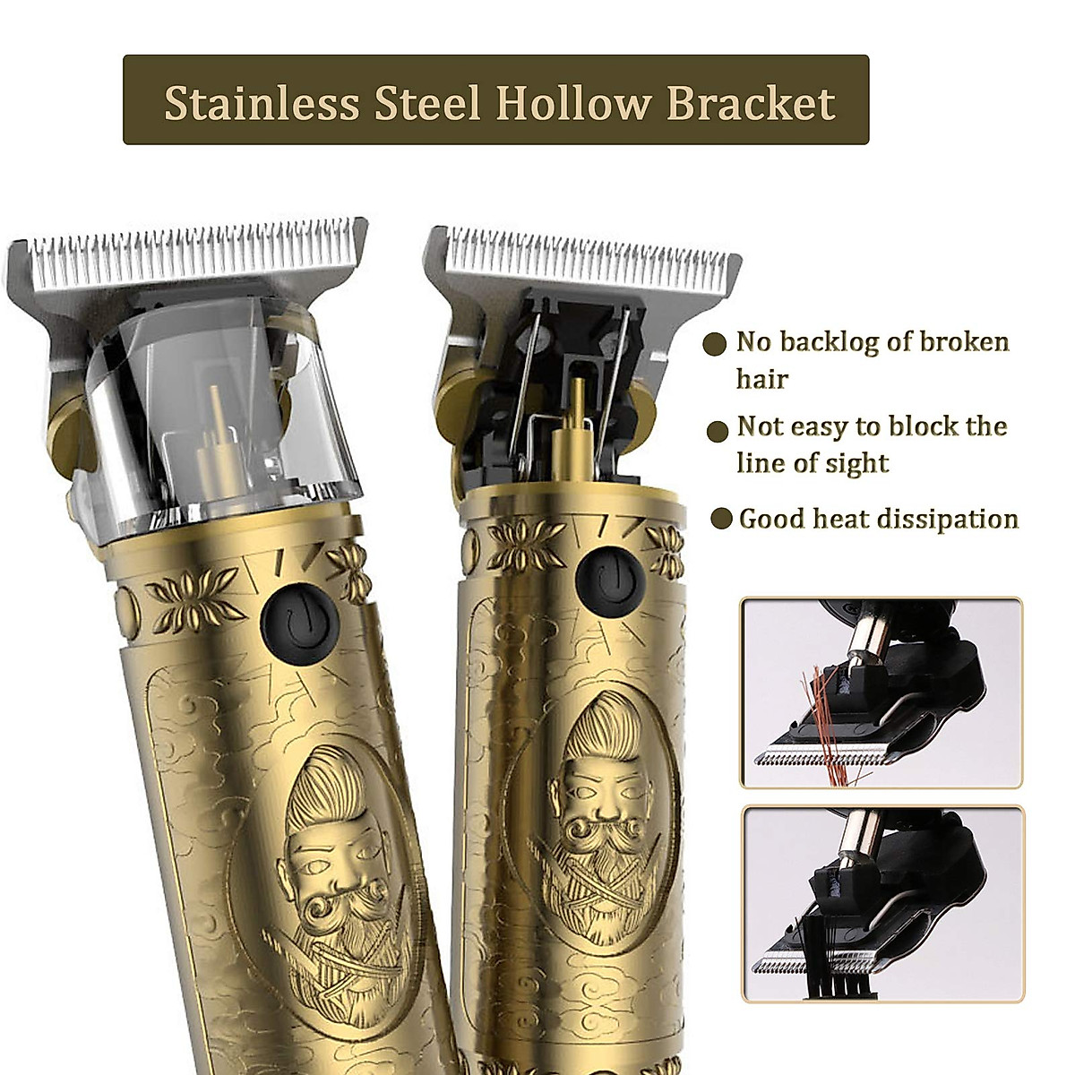 Hair Clippers for Men, Professional Hair Trimmer T-Blade Trimmer Electric Haircut Kit Cordless Rechargeable Zero Gapped Edgers Clippers Beard Trimmers Grooming Kit Men's Gift