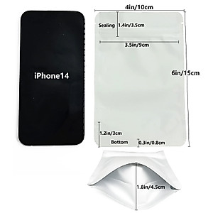 AQRICHFOX Matte White Resealable Food Storage Pouches Zip Lock Aluminum Foil Bags Stand Up Pouches Smell Proof Pouches 50pcs