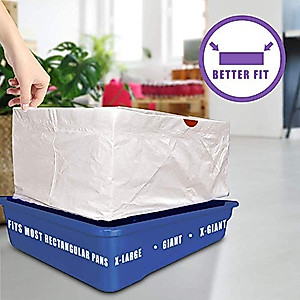 Alfapet cat Litter Box Liners Extra Large-1 Box- Heavy Duty 2 mil Thick Plastic, Clever Drawstring Liner for Easy Disposal- Flat Bottom for Easy, Secure Placement in Kitty Pan-Disposable
