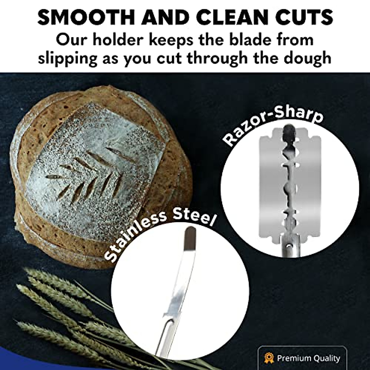 Orblue Bread Lame Dough Scoring Tool for Artisan Bread, Razor and Lame Bread Tool with 12 Blades Included