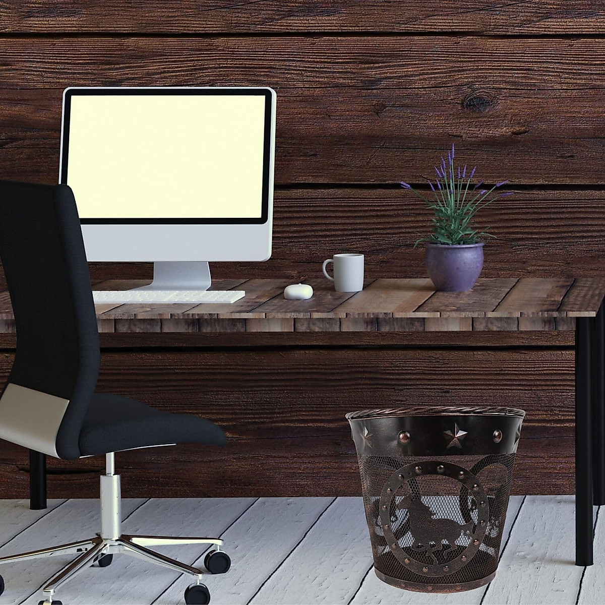 BestGiftEver Wastebaskets with Horse and Star Metal Mesh Wire Copper Finish - Rustic Western Cabin Lodge Ranch Decor