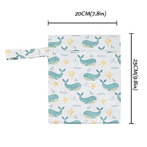 HappyFlute 3Set Swim Diapers Covers Adjustable for 0-2years Babies, Infants & Toddlers 10-40lbs Unisex Baby,2 Water Diapers+1Wet Bag (Whale)