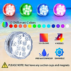 Creatrek Submersible LED Lights, Waterproof Pool Lights Outdoor, Battery Operated Pool Lights for Hot Tub Party Pumpkins 4 PCS
