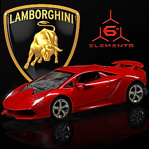 GUOKAI Remote Control Car, 1/24 Scale RC Sport Racing Toy Car, Compatible with Lamborghini Sesto Elemento Model Vehicle for Boys Girls