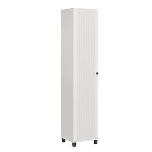 SystemBuild Evolution Kendall Fluted 16" Wide 1 Door Storage Cabinet, White