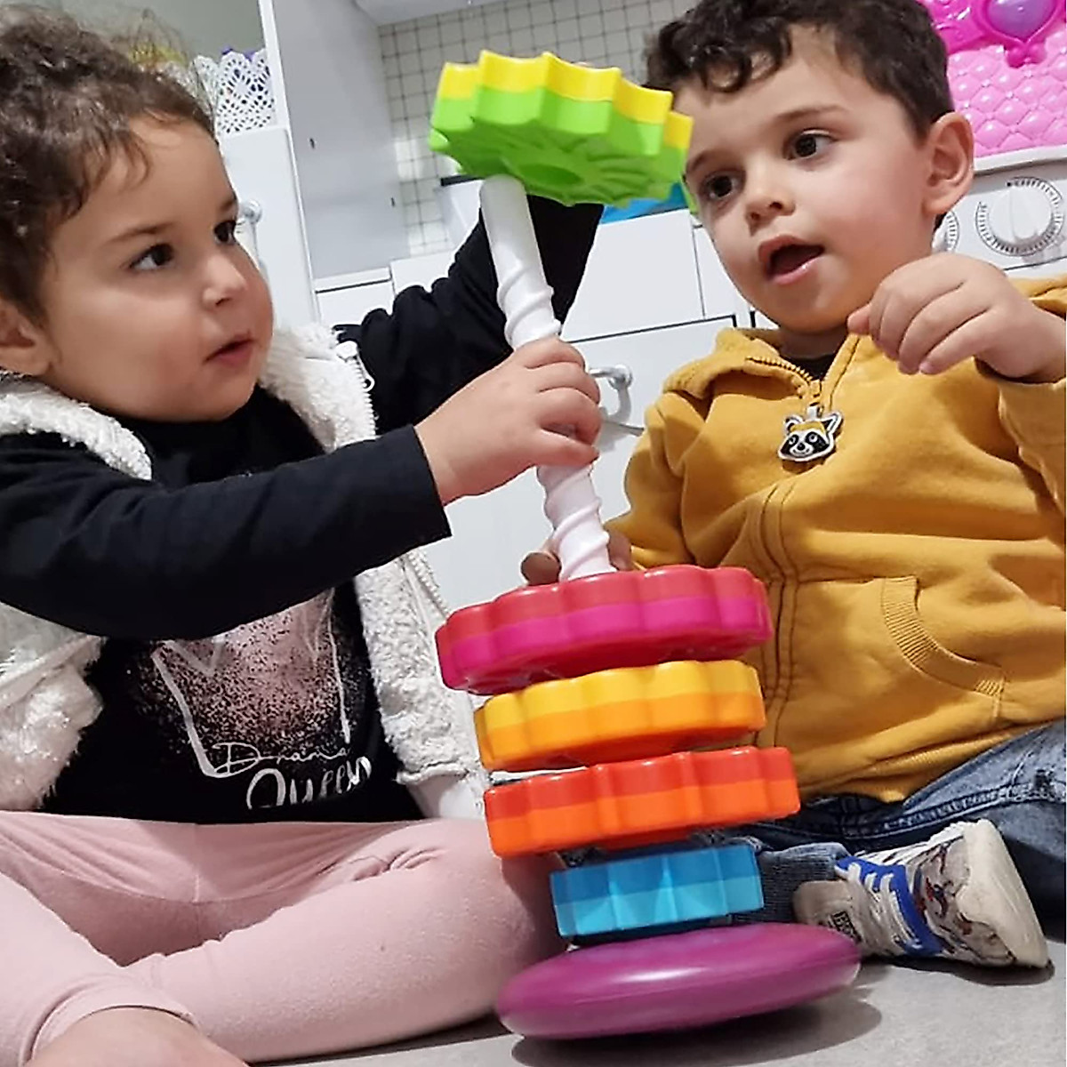 ODELA Spinning Toy – Premium Stacking Toy for Kids – Strong ABS Plastic – Rainbow Spinning Wheel Toy – Fun and Engaging Brain Development Toys for Kids