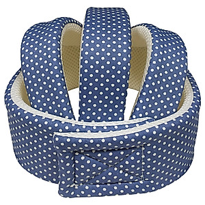 Ocanoiy Baby Safety Helmet Toddler Children Headguard Infant Head Cushion Protective Harnesses Cap Soft Adjustable Kid Safety Hat Head Protector (Blue Dots)