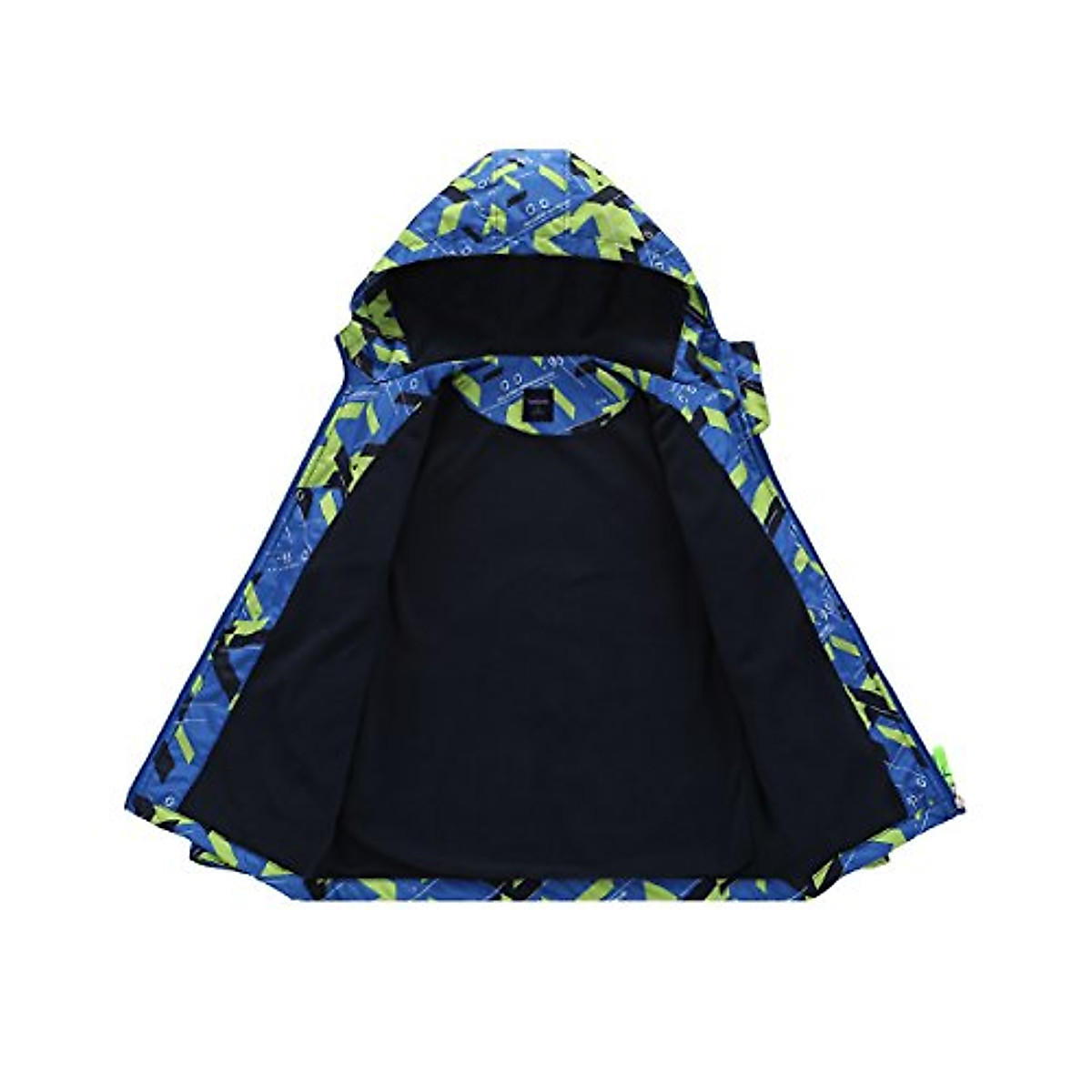 M2C Boys Geometric Fleece Lined Waterproof Jacket with Hood 4T Blue